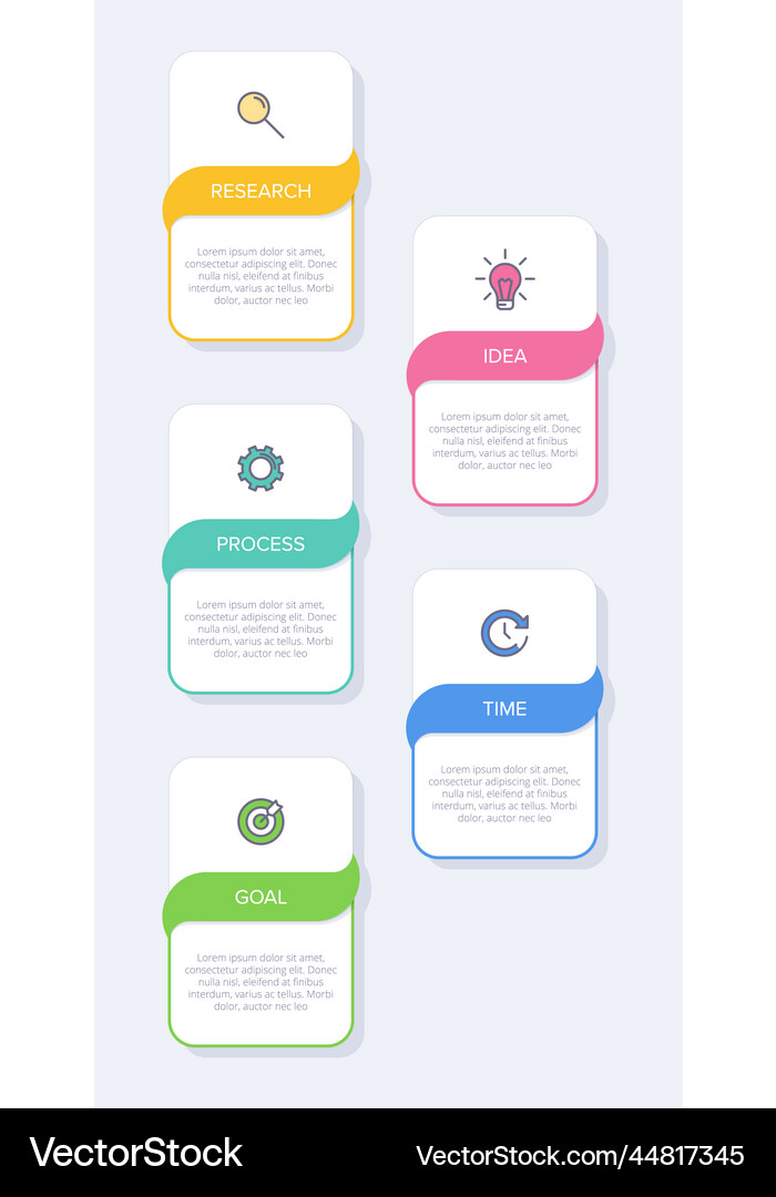 Vertical infographic design with icons and 5 Vector Image