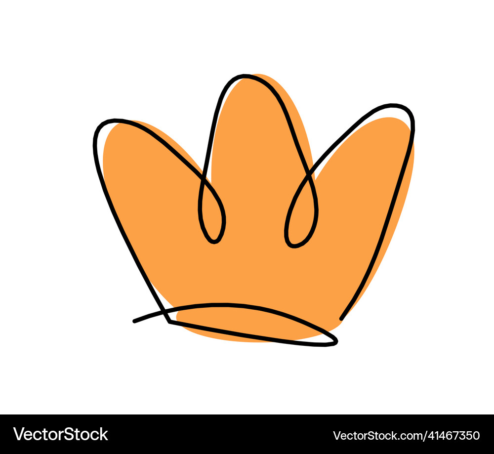 Abstract color crown as line drawing on white Vector Image