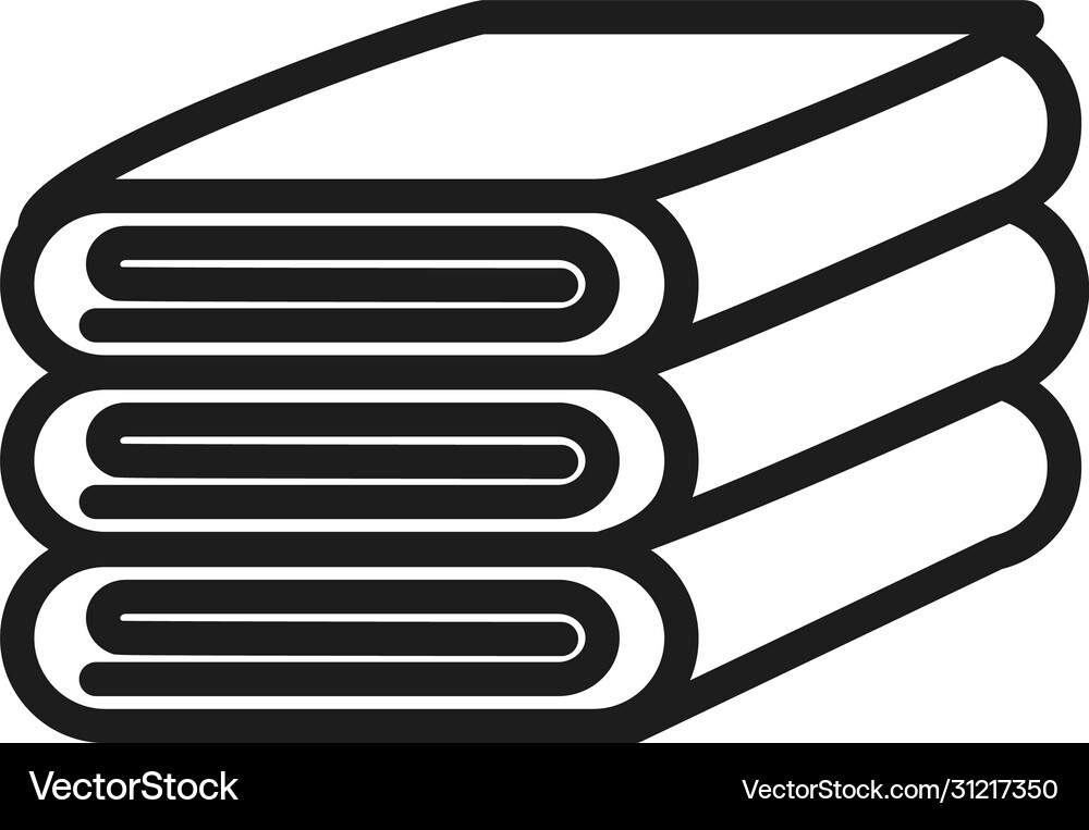 Bath towels pile icon line style Royalty Free Vector Image