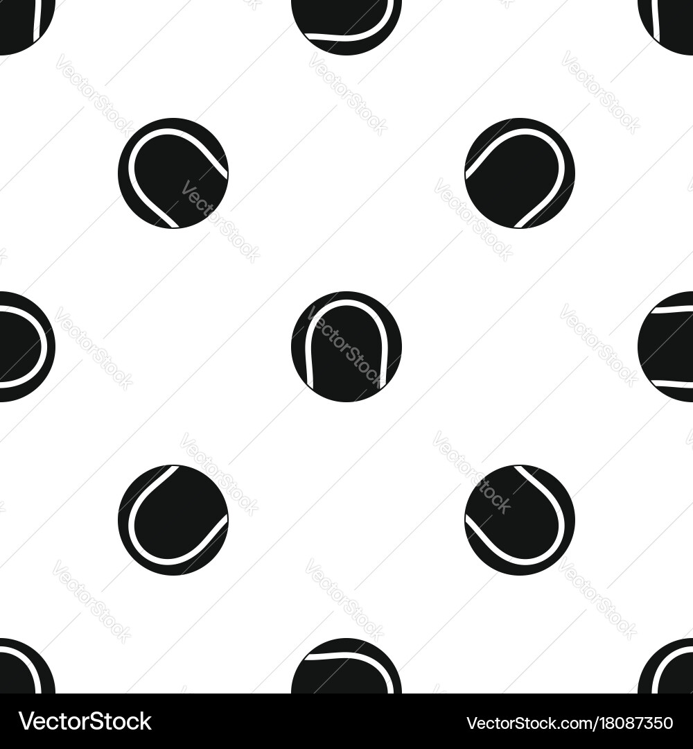 Black and white tennis ball pattern seamless Vector Image
