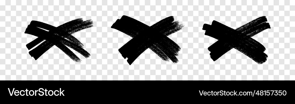 Black brush cross symbol Royalty Free Vector Image