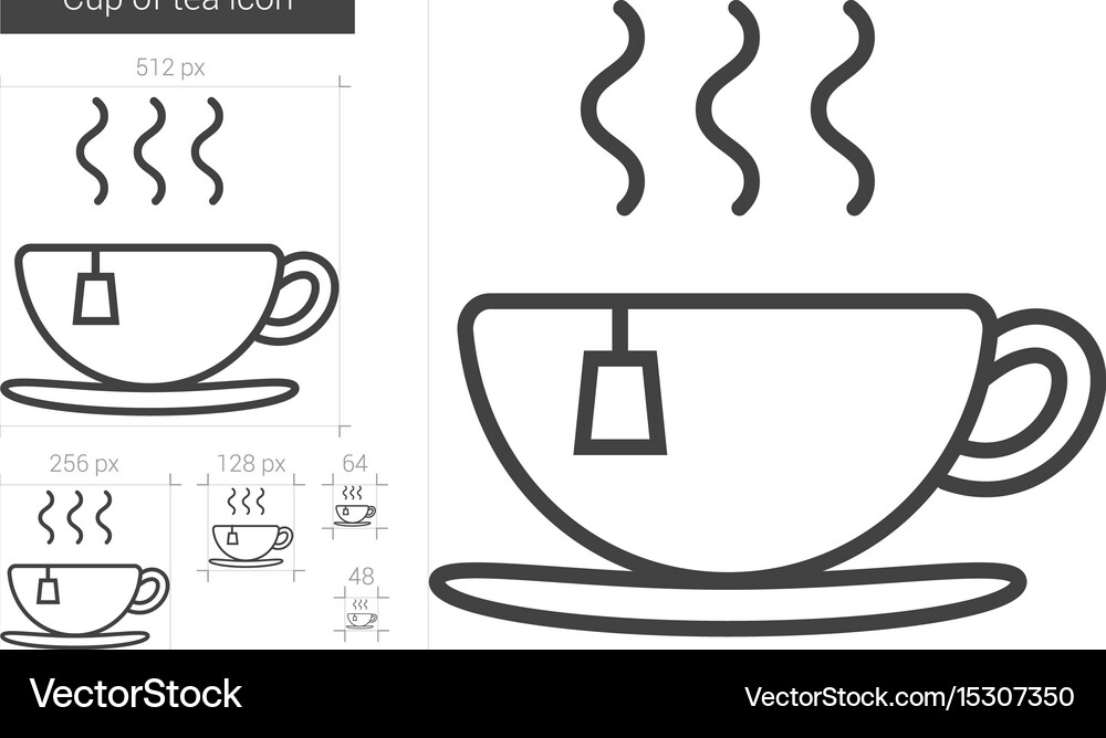 Cup of tea line icon Royalty Free Vector Image