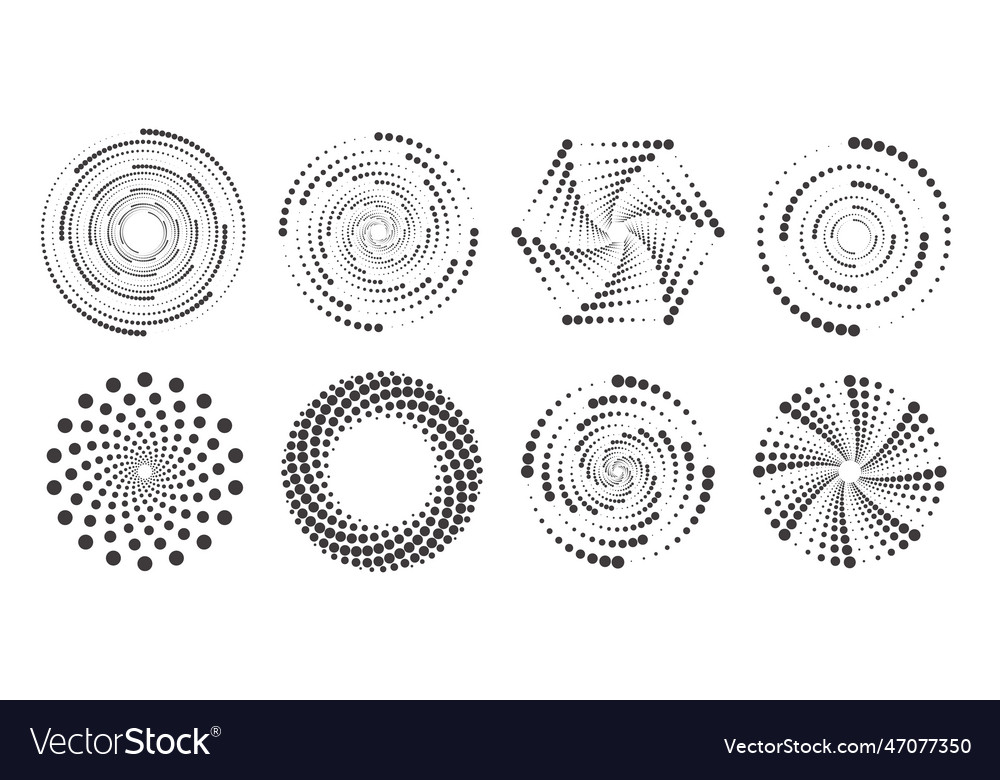 Dotted circles pattern abstract half tone graphic Vector Image