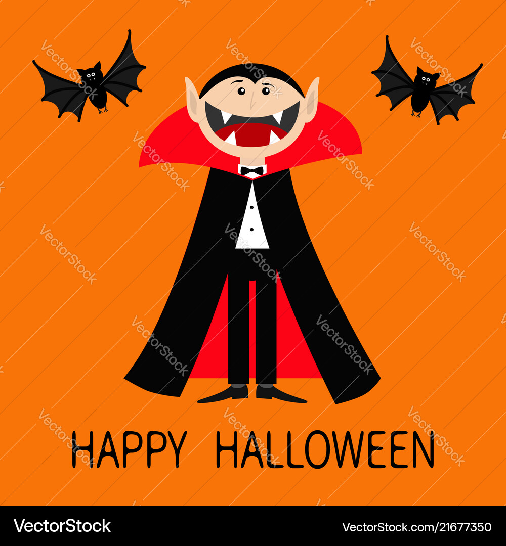 Happy halloween count dracula wearing black Vector Image