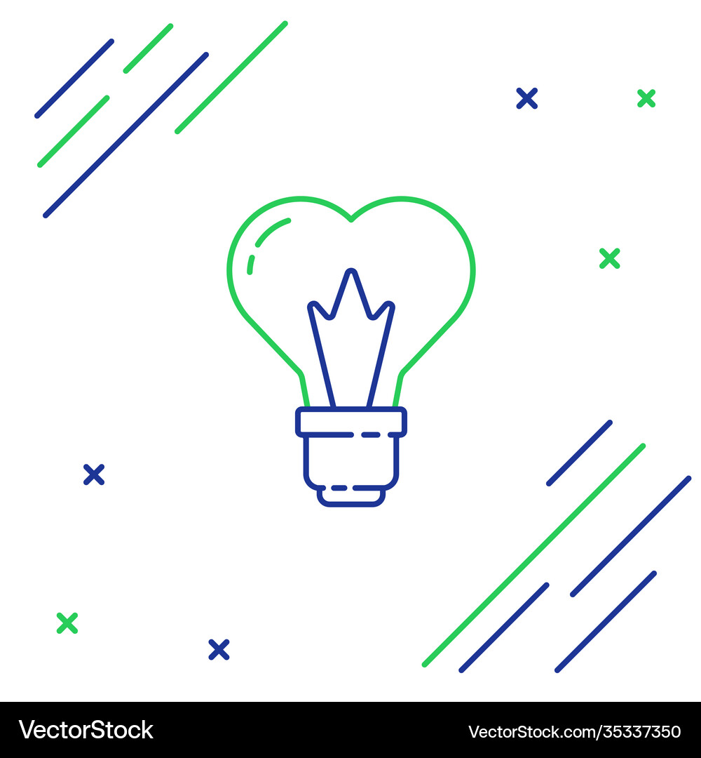 Line heart shape in a light bulb icon isolated Vector Image