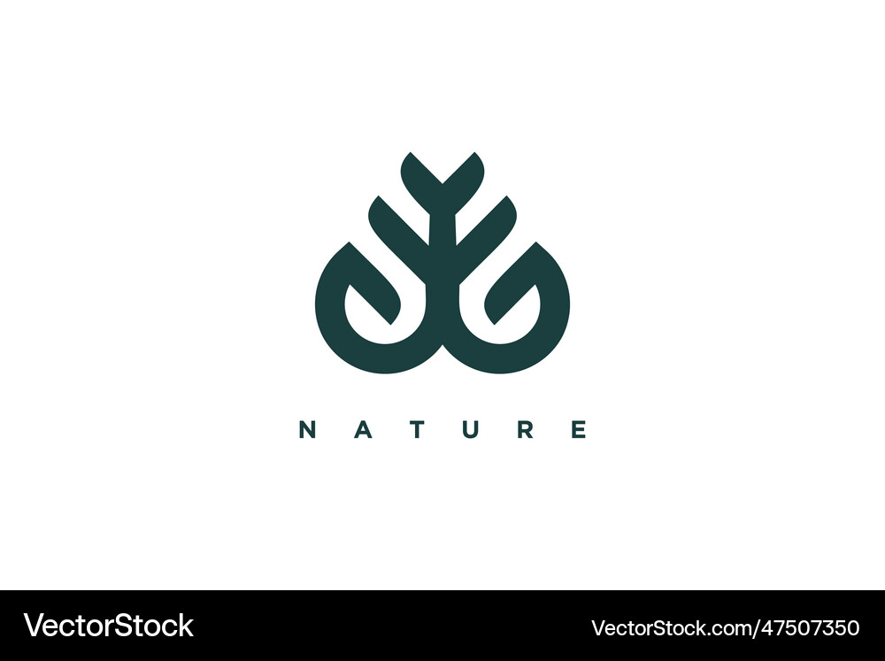 Nature logo design with modern unique concept Vector Image