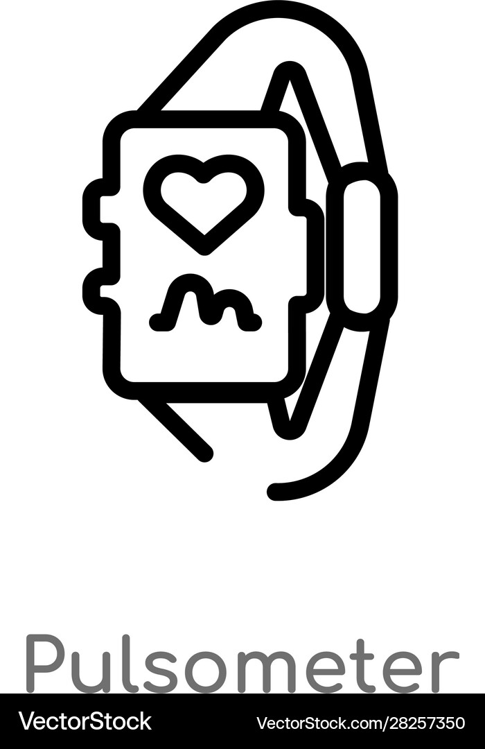 Outline pulsometer icon isolated black simple Vector Image
