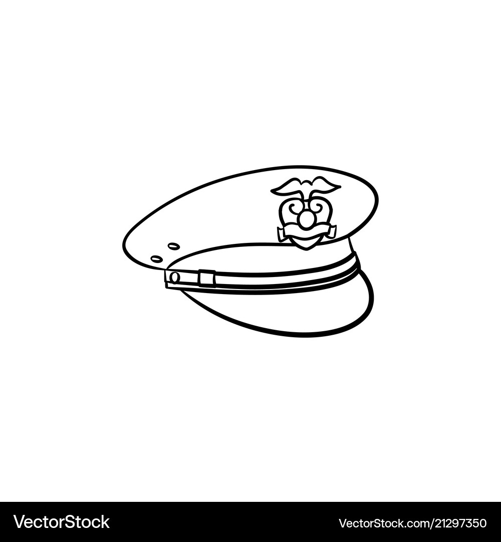 Police hat hand drawn outline doodle icon Vector Image