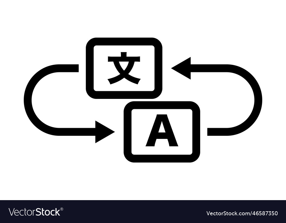 Simple language translation icon Royalty Free Vector Image