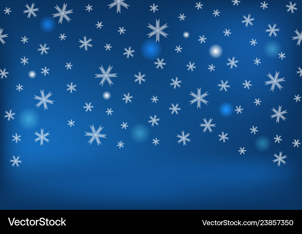 Winter background with falling snow and snowflakes