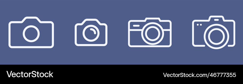 Camera line icon stroke photo outline logo Vector Image