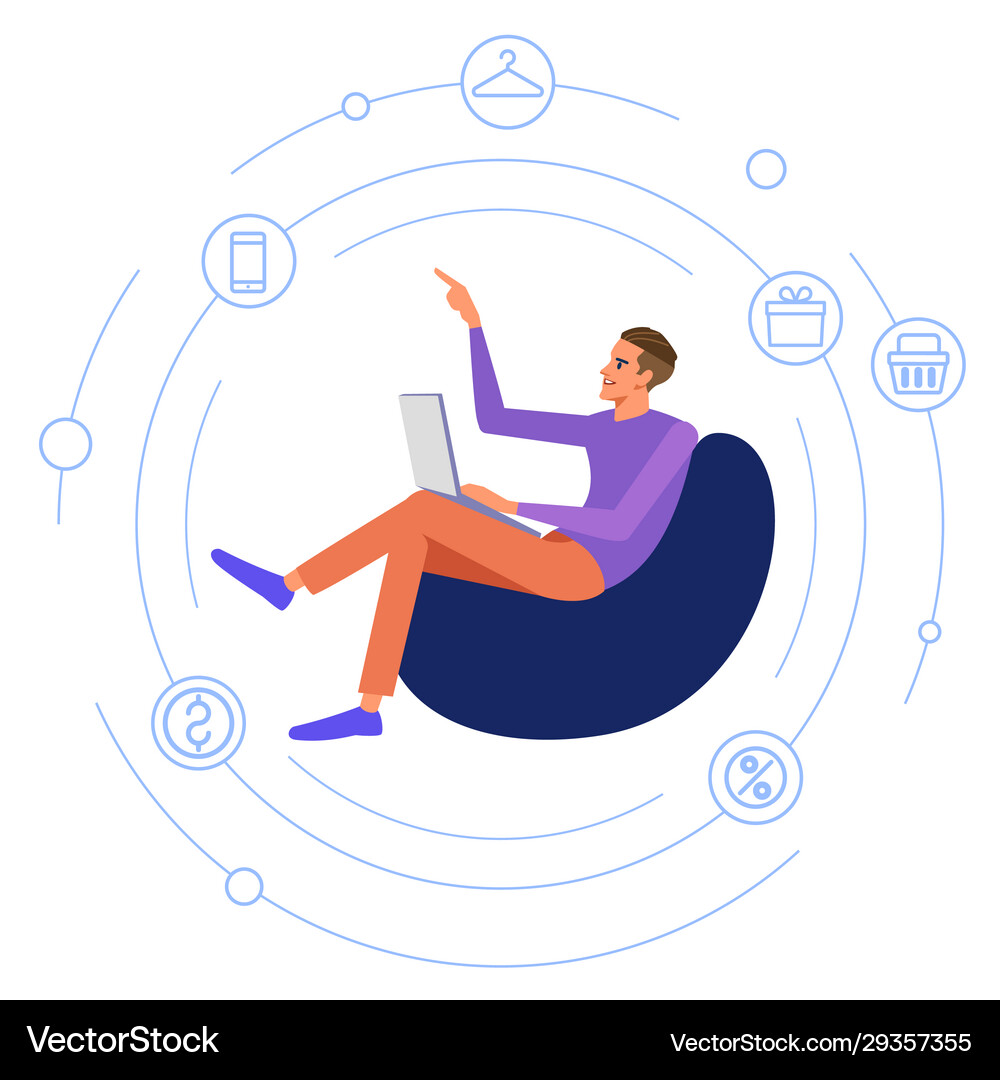 Cheerful young male student enjoying training Vector Image