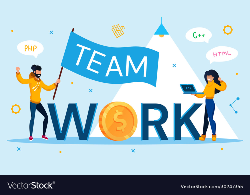 Creative programmer team work motivation poster Vector Image
