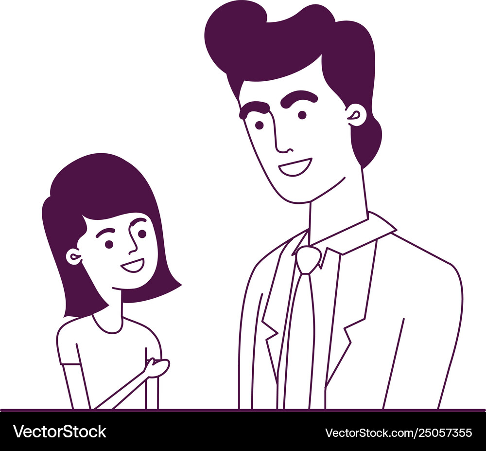Father with daughter avatar character Royalty Free Vector