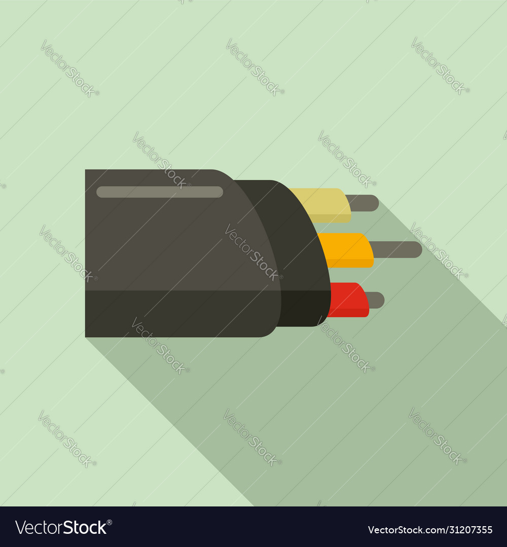 Network optic cable icon flat style Royalty Free Vector