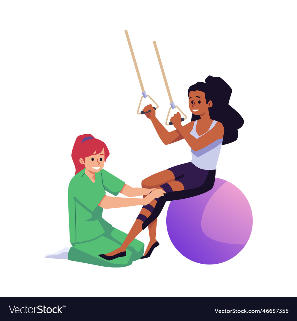 Patient undergoing physical rehabilitation Vector Image