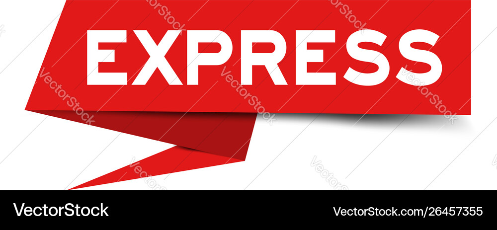 Red paper speech banner with word express Vector Image