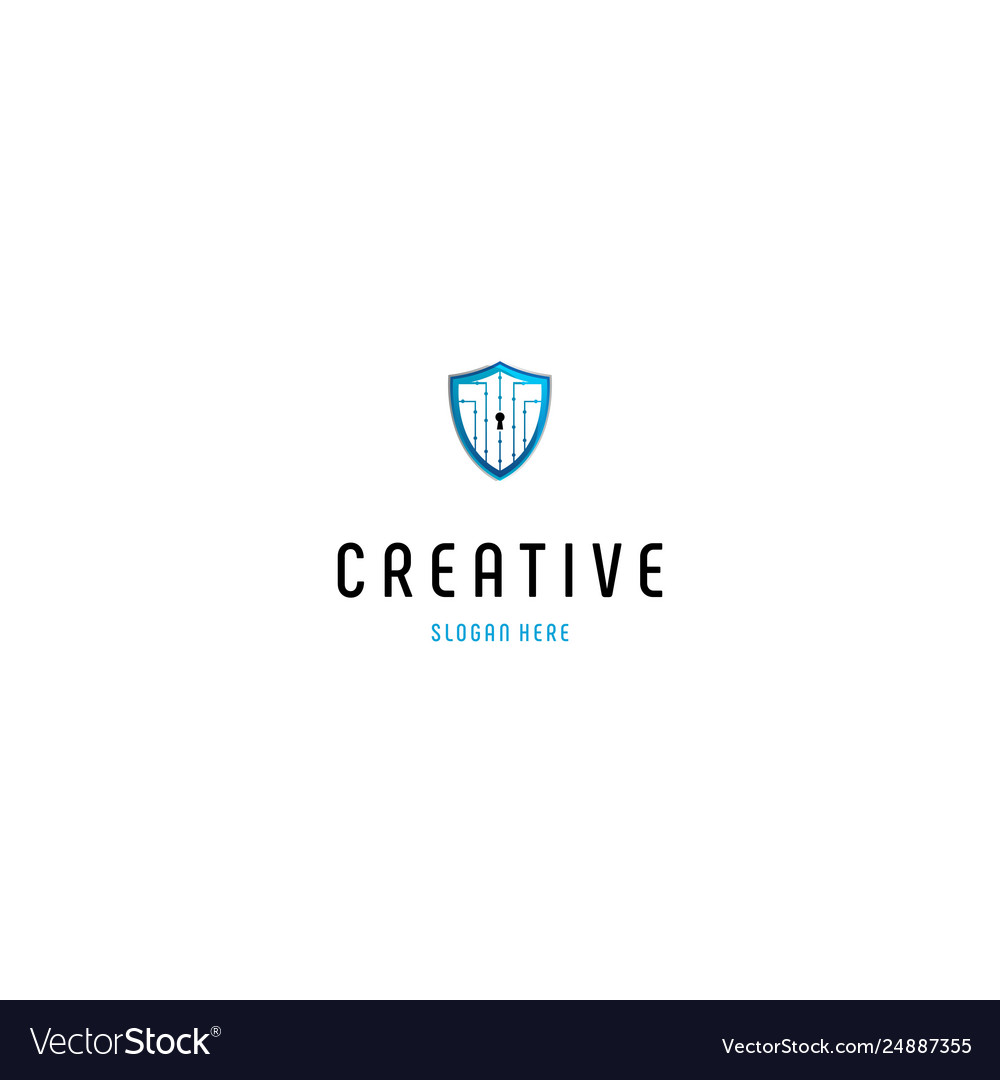 Shield security networking server creative logo Vector Image