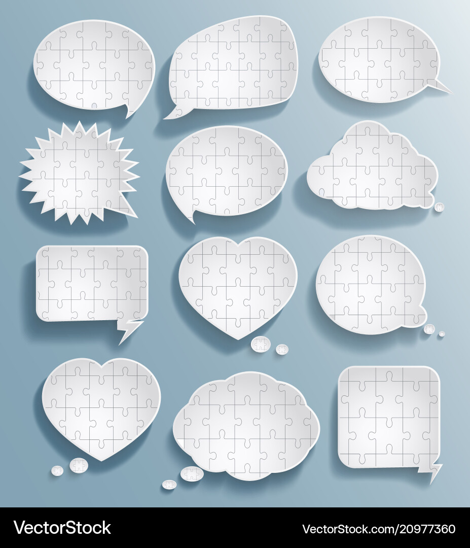Abstract speech bubbles with pieces of paper Vector Image