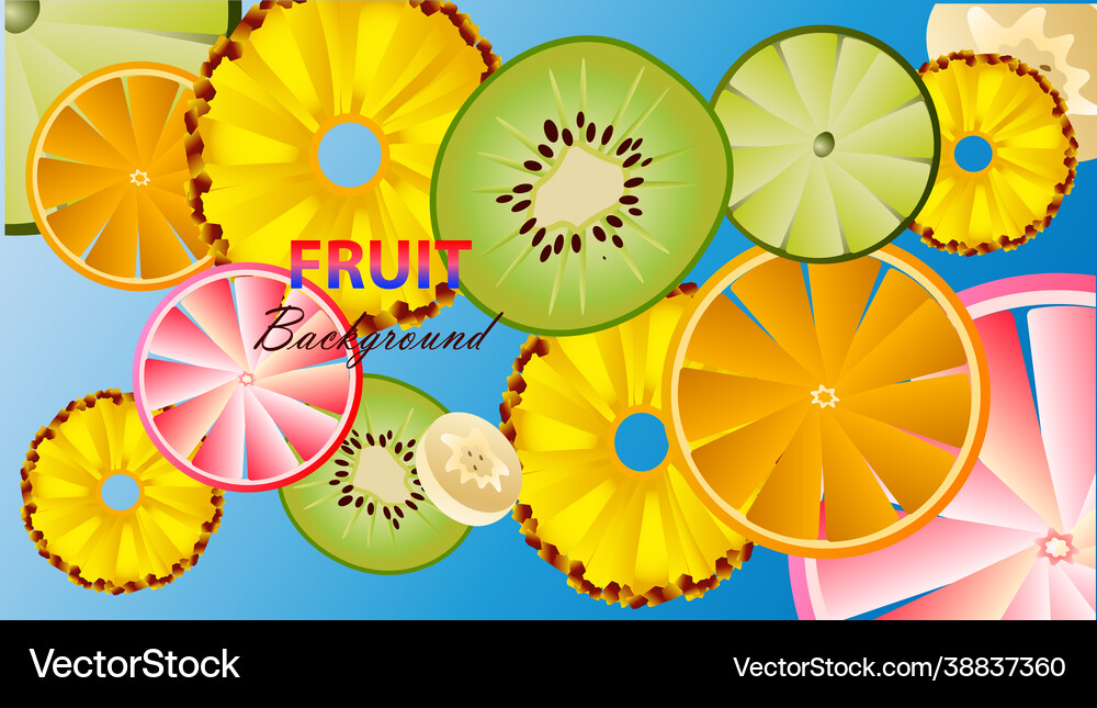 Background with exotic bright fruits Royalty Free Vector