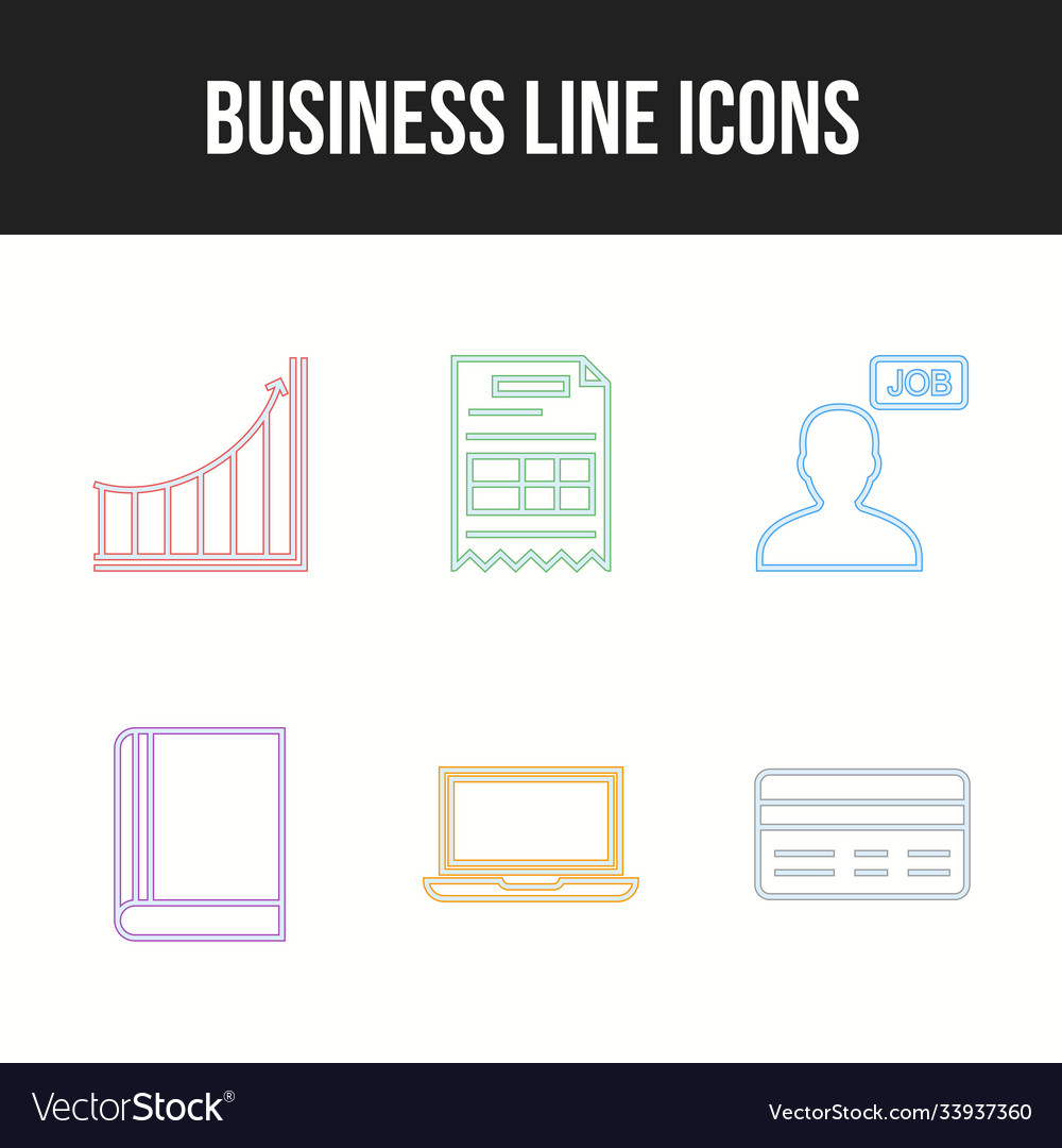 Beautiful 6 icons pack business Royalty Free Vector Image