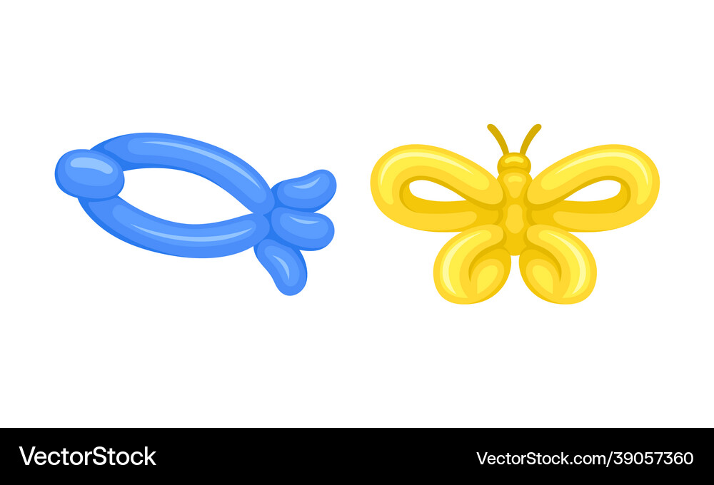 Cute butterfly fish animals made from inflatable Vector Image