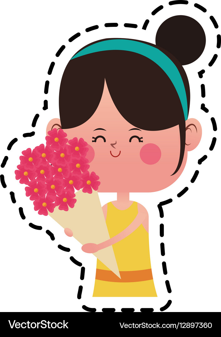 Cute girl icon Royalty Free Vector Image - VectorStock
