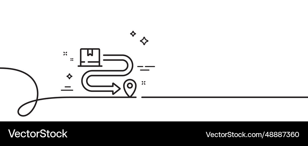 Delivery service line icon package location sign Vector Image