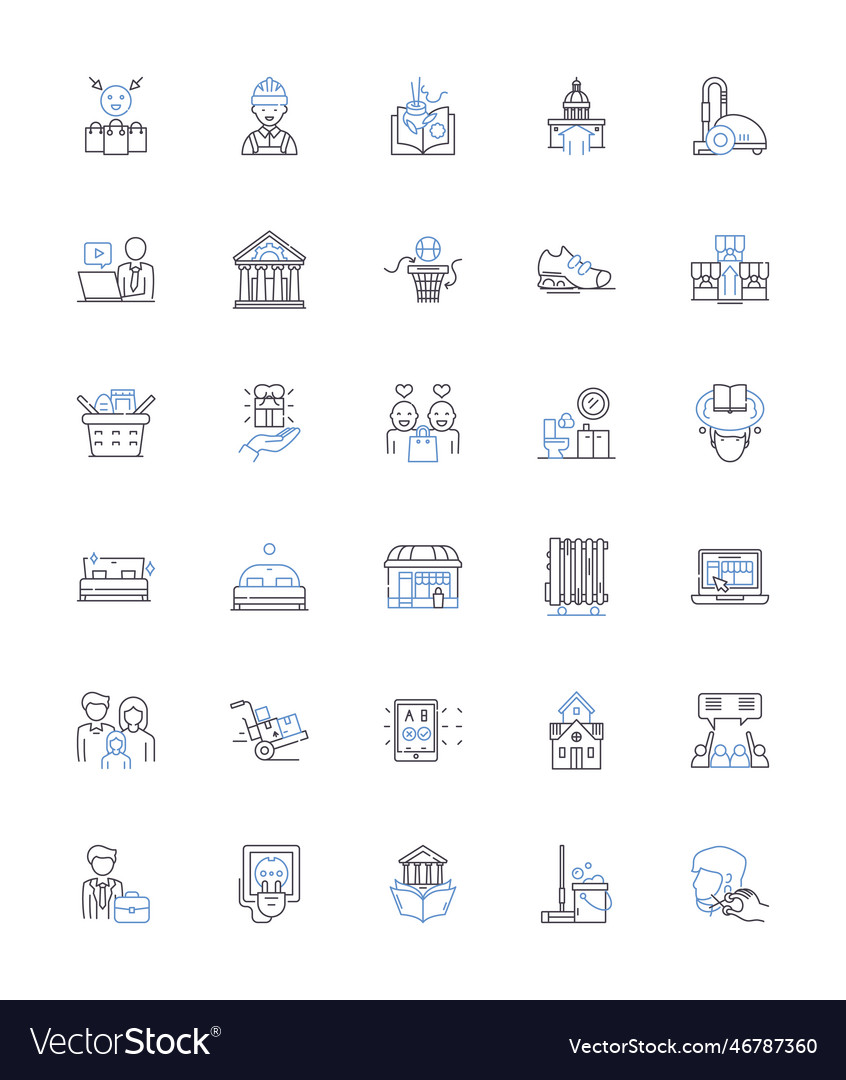 Efficient workforce line icons collection Vector Image Efficient workforce line icons collection Vector Image