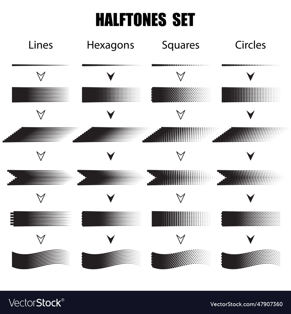 Halftones lines set Royalty Free Vector Image - VectorStock