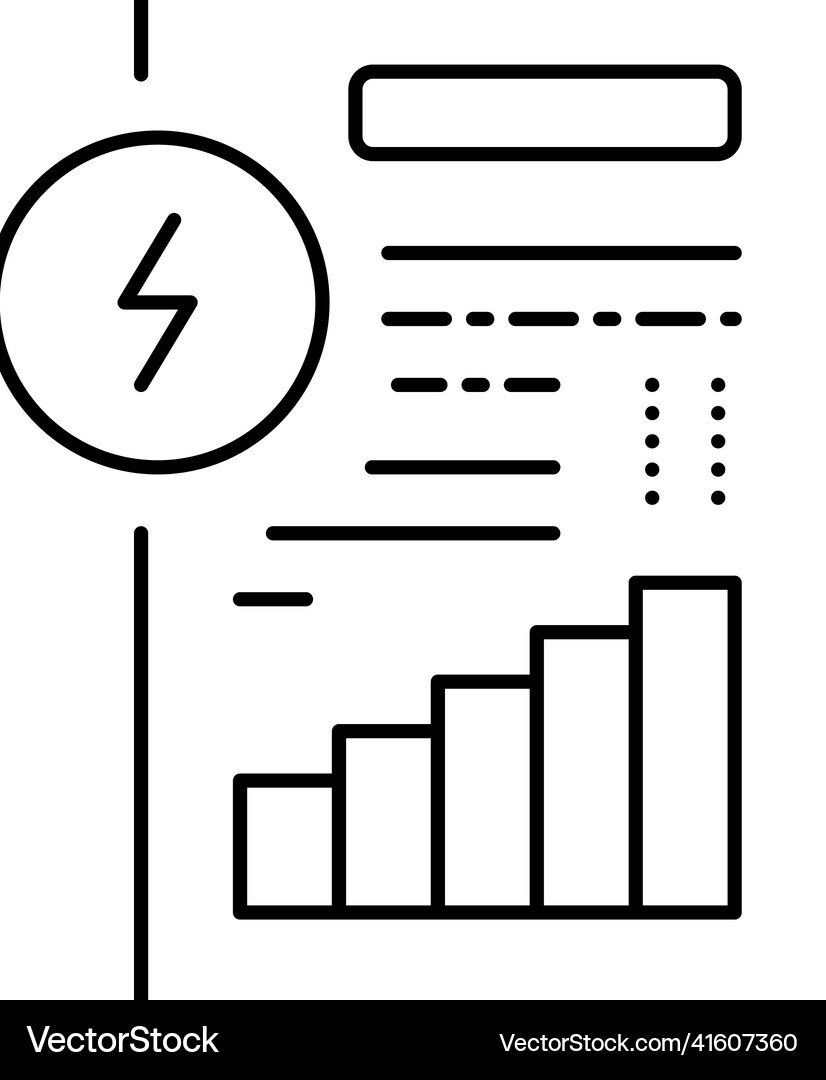 Invoice document of energy saving line icon Vector Image