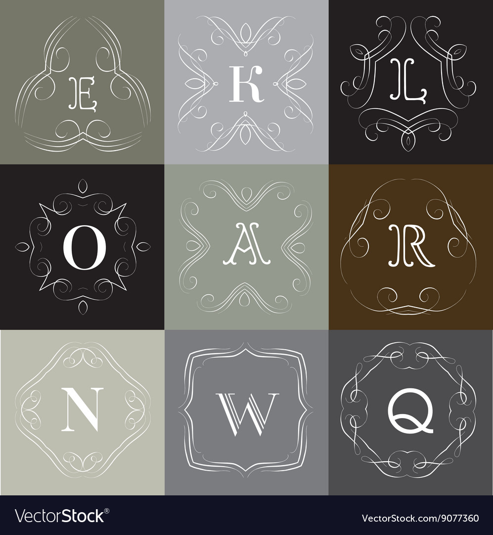 Monogram logo template Royalty Free Vector Image