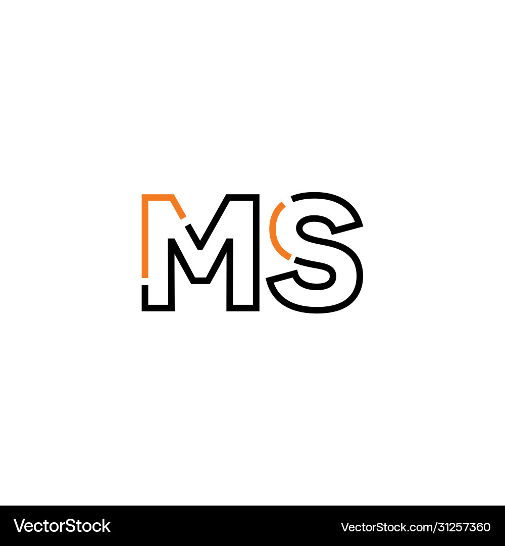 Ms letter logo icon design template elements Vector Image