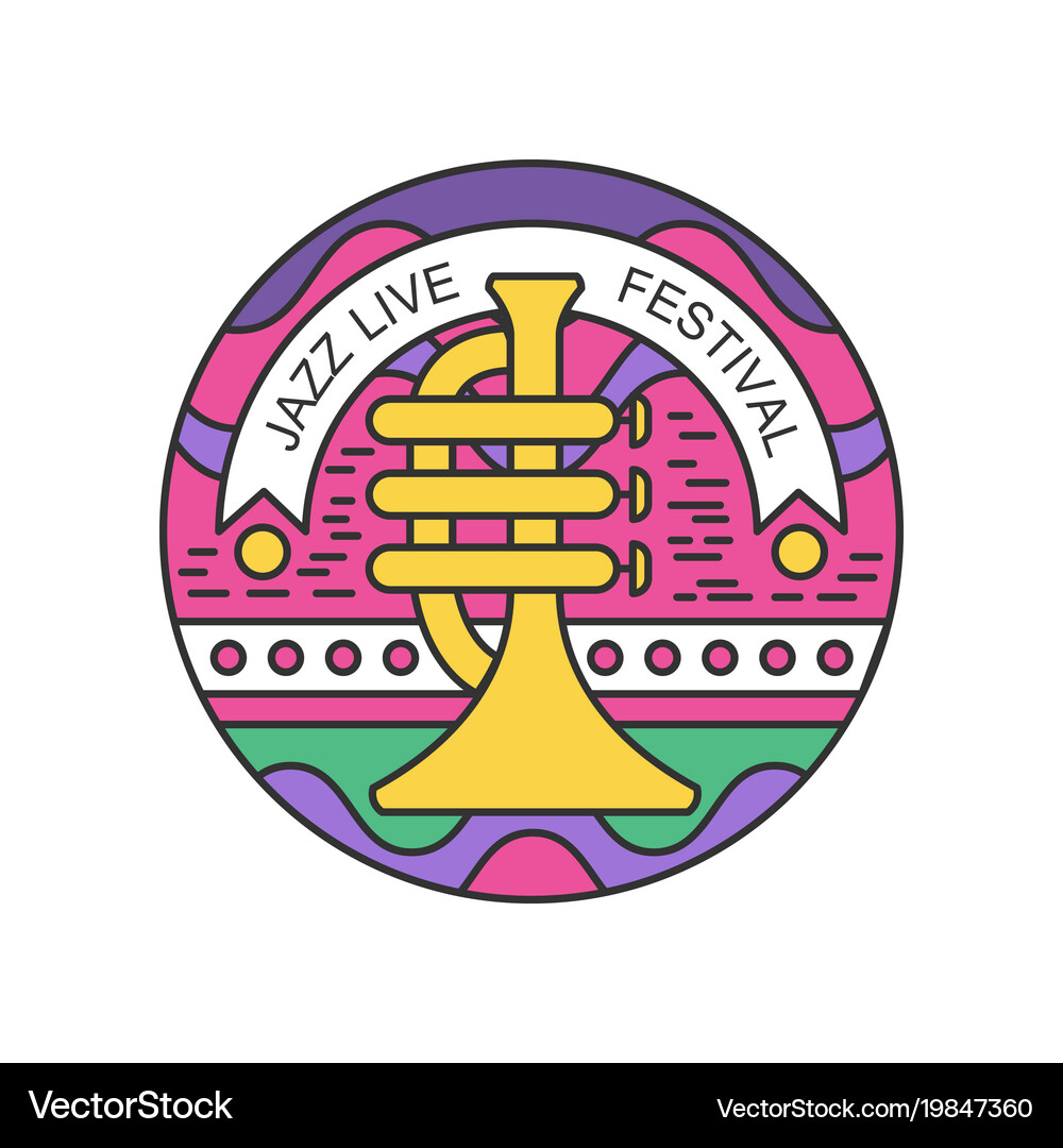 Musical Trumpet Emblem Royalty Free Vector Image