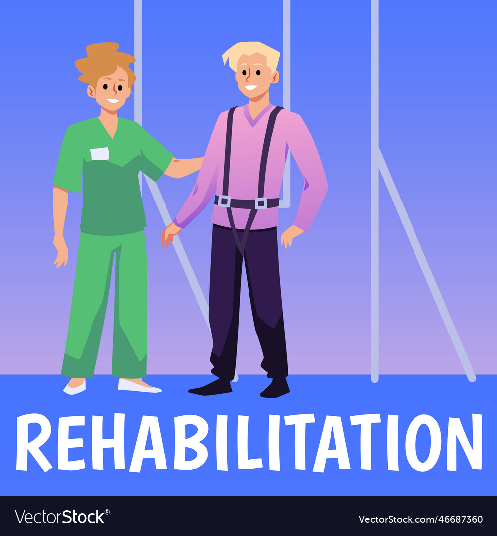 Rehabilitation medical centre program banner Vector Image