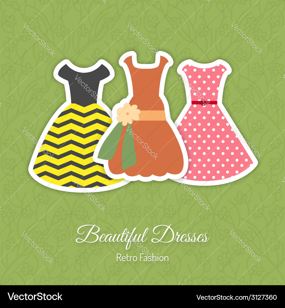 Retro Dress Stickers Royalty Free Vector Image