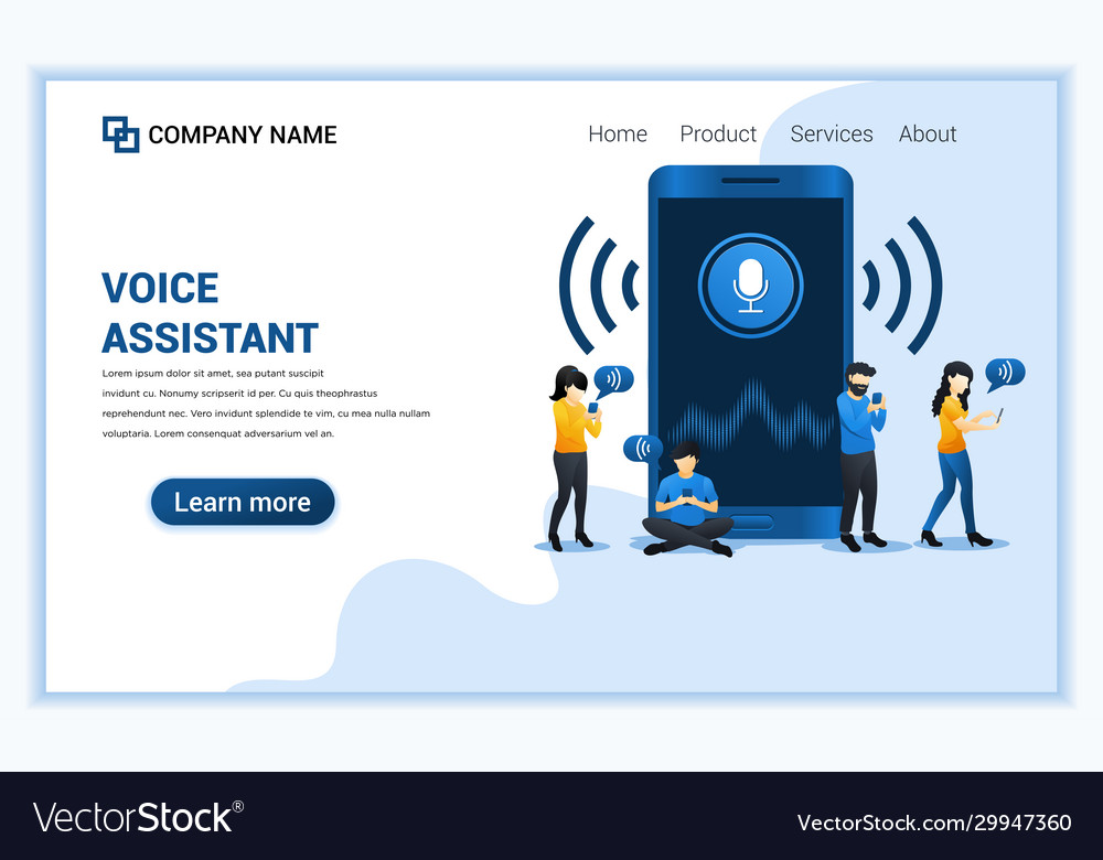Voice assistant concept smart digital Royalty Free Vector