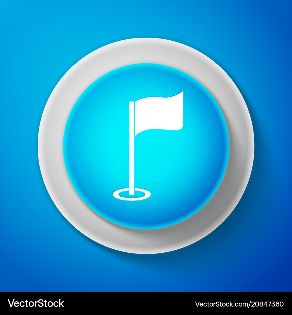 White golf flag icon golf equipment or accessory Vector Image