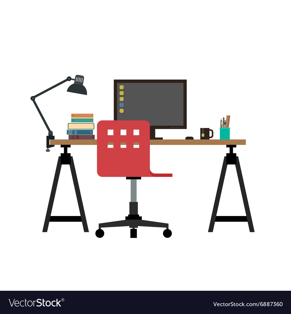 Working desk Royalty Free Vector Image - VectorStock