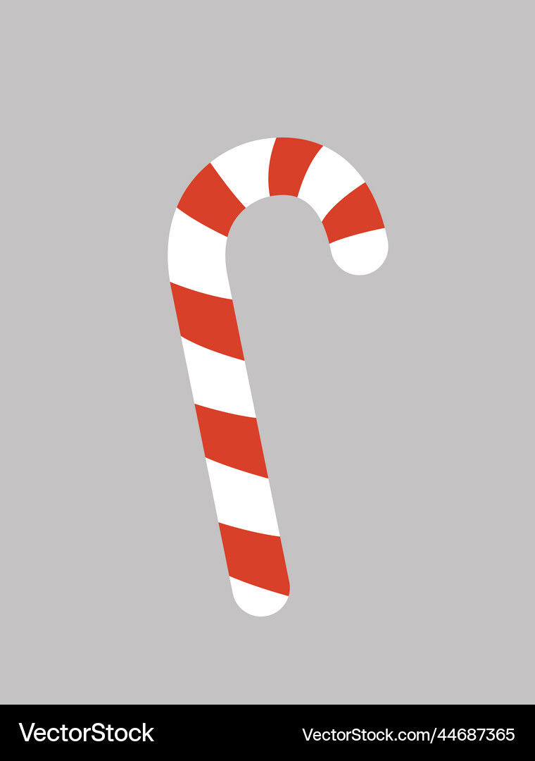 Candy cane christmas sweet flat cartoon Royalty Free Vector