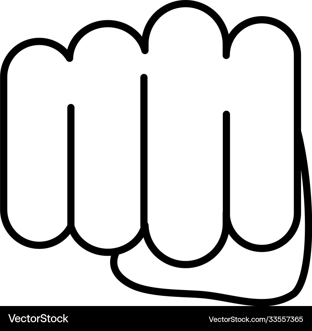 Clenched fist icon line style Royalty Free Vector Image