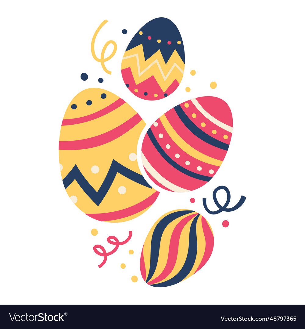 Egg easter painted four Royalty Free Vector Image