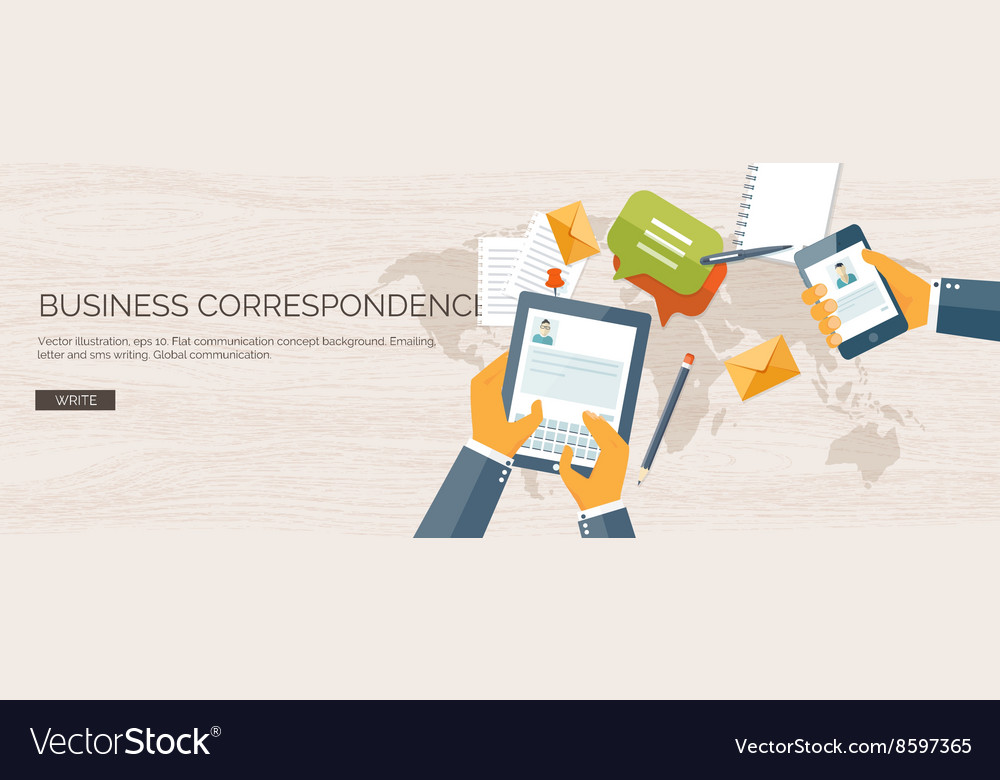 Flat header business Royalty Free Vector Image