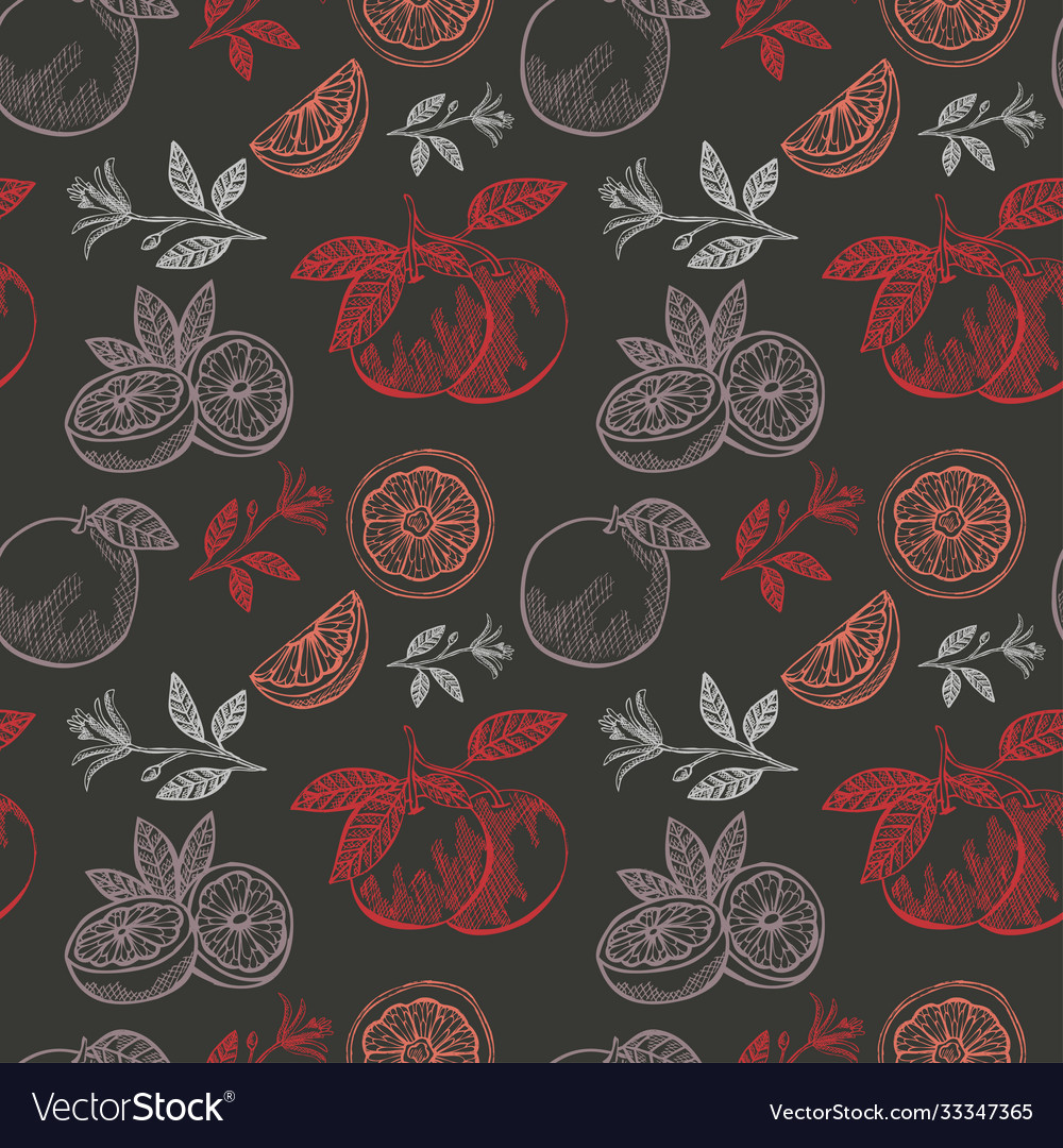 Fruit seamless pattern Royalty Free Vector Image