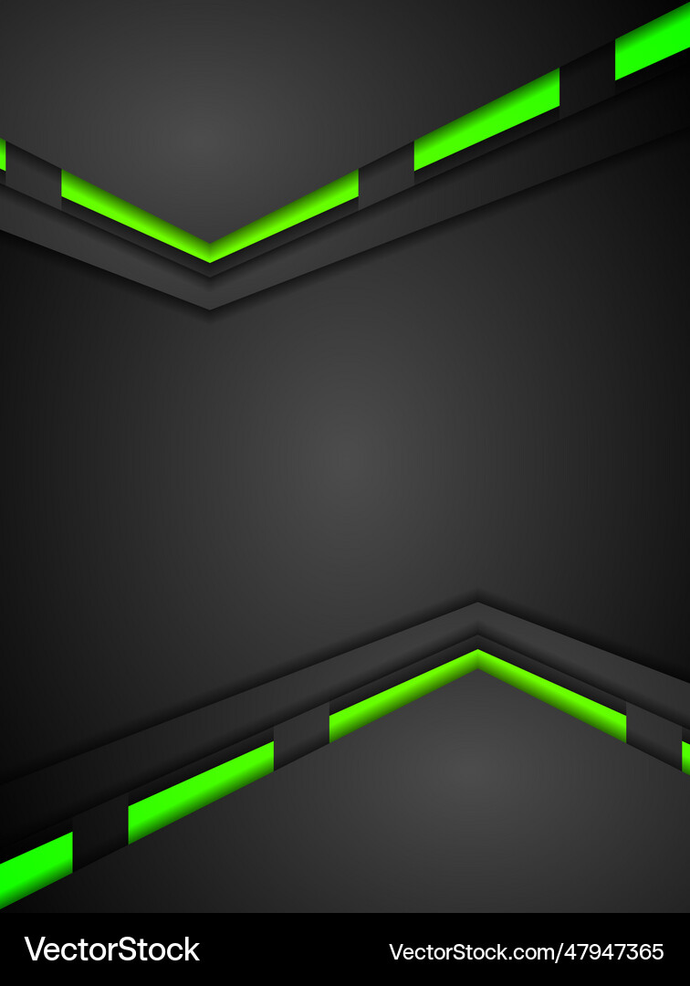 Green and black contrast gradients tech design Vector Image