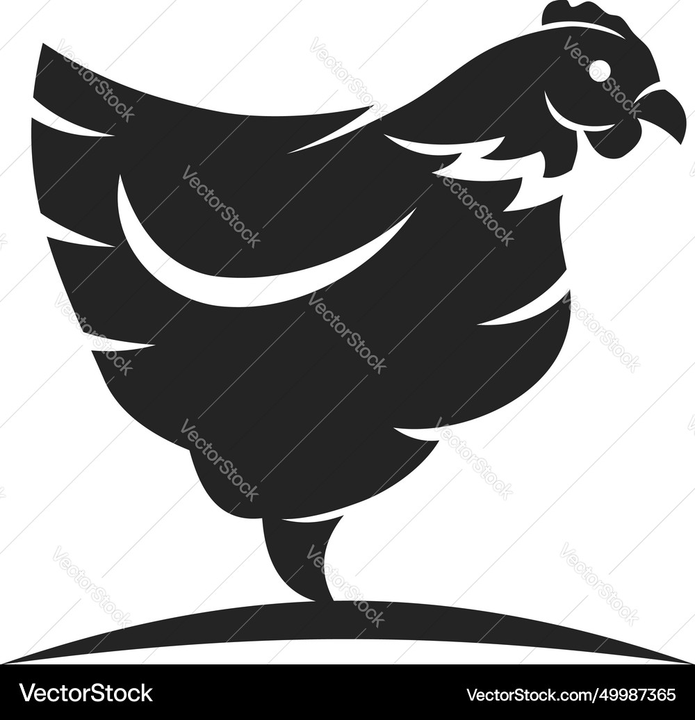 Hen logo template isolated brand identity icon Vector Image