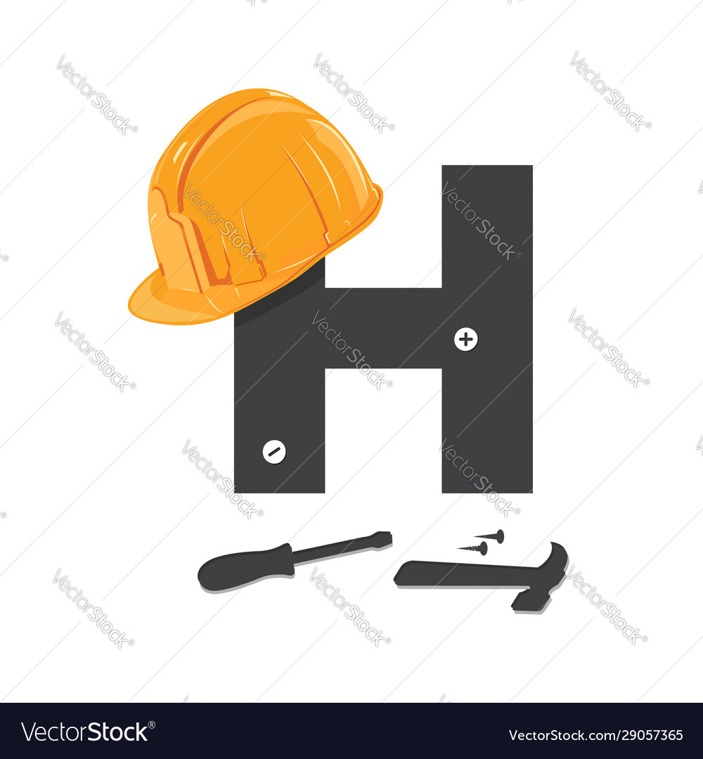 Initial h construction Royalty Free Vector Image