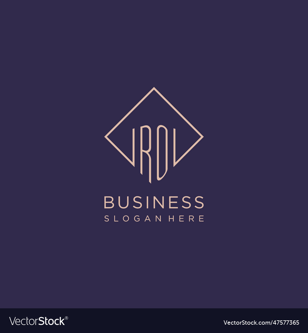 Initials ro logo monogram with rectangle style Vector Image