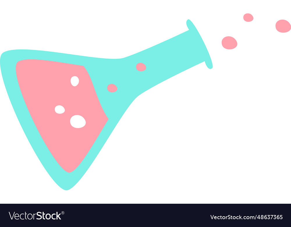 Laboratory flask with liquid Royalty Free Vector Image