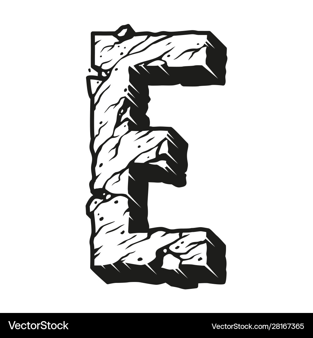 Monochrome vintage alphabet letter e template Vector Image